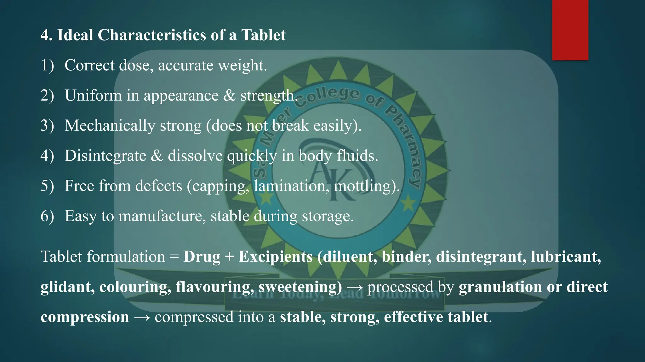 Tablets & Liquid orals Industrial pharmacy-I UNIT-2, B. Pharam V ...