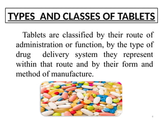 Comprehensive Classification of Pharmaceutical Tablets | PPTX