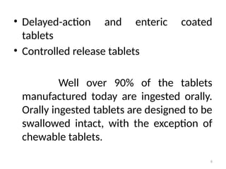 Comprehensive Classification of Pharmaceutical Tablets | PPTX