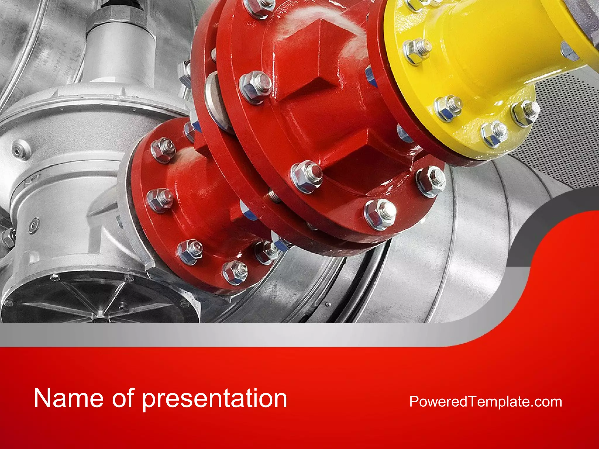 Industrial Pipe Junction PowerPoint Template by PoweredTemplate.com