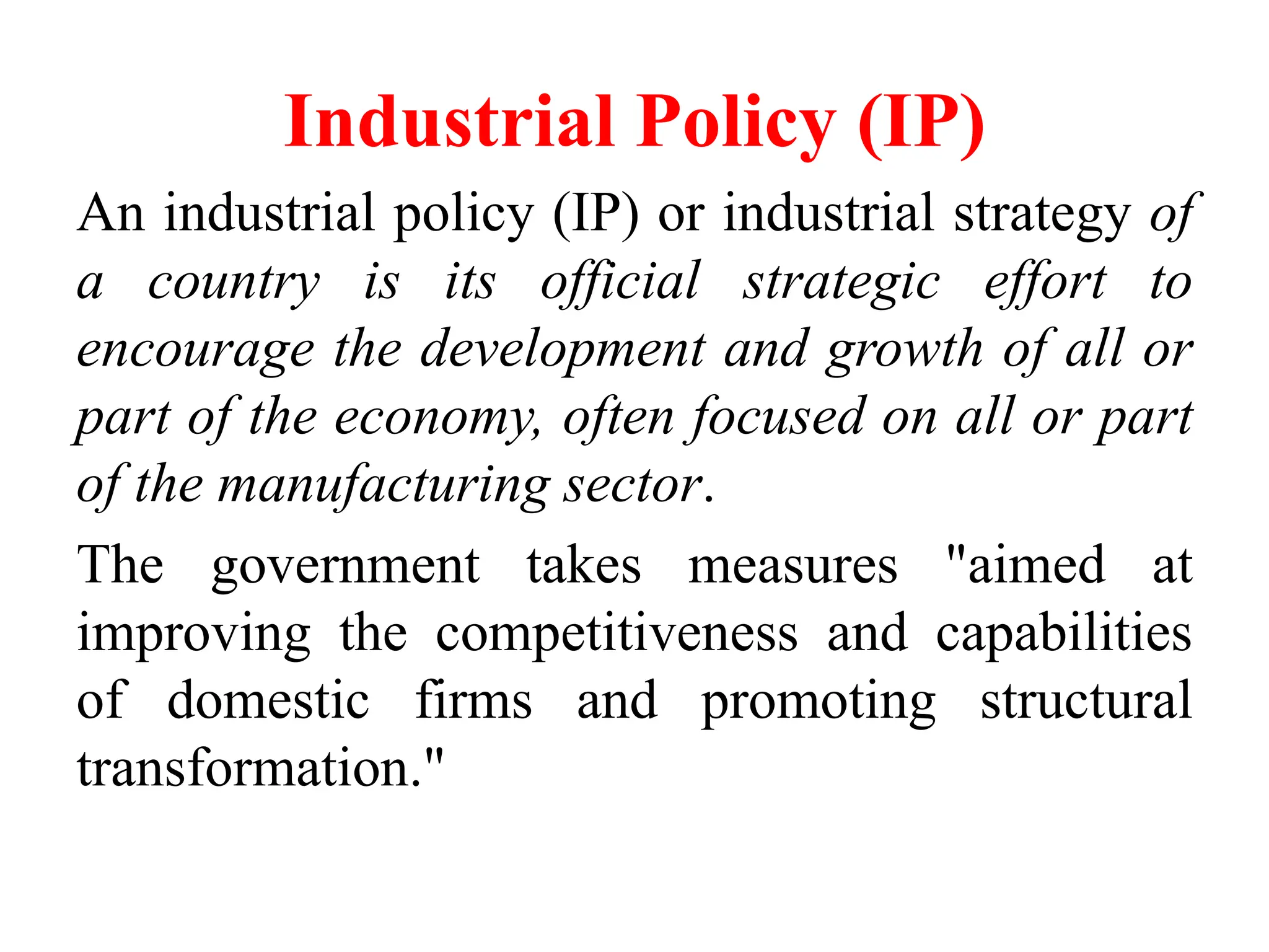 Industrial Policy - 1948, 1956, 1973, 1977, 1980, 1991 | PPTX
