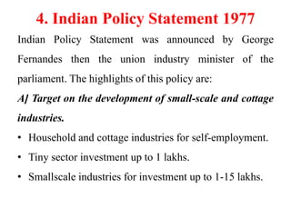 Industrial Policy - 1948, 1956, 1973, 1977, 1980, 1991 | PPTX