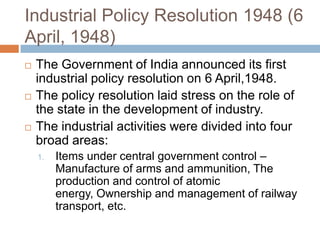 Industrial policy from 1948 1991 | PPTX