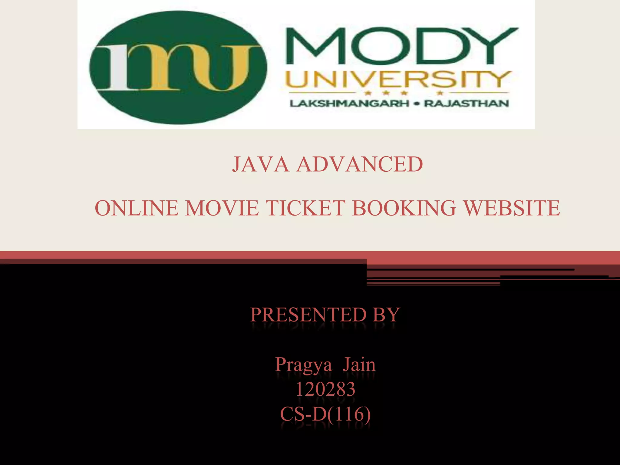 presentation on online movie ticket booking | PPTX