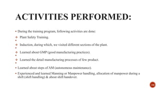 Industrial training ppt (Dugar overseas pvt limited) | PPTX