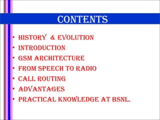 Industrial presentation(Summer Training) On GSM at BSNL | PPT