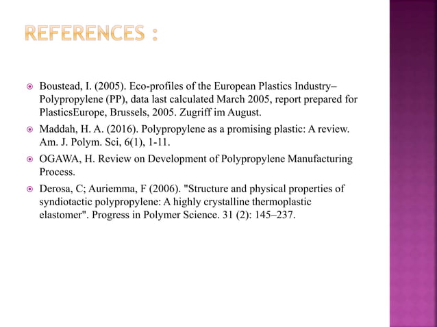 Industrial processes for synthesis of polypropylene | PPTX | Chemistry | Science