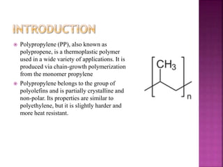 Industrial processes for synthesis of polypropylene | PPTX