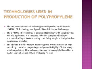 Industrial processes for synthesis of polypropylene | PPTX | Chemistry ...
