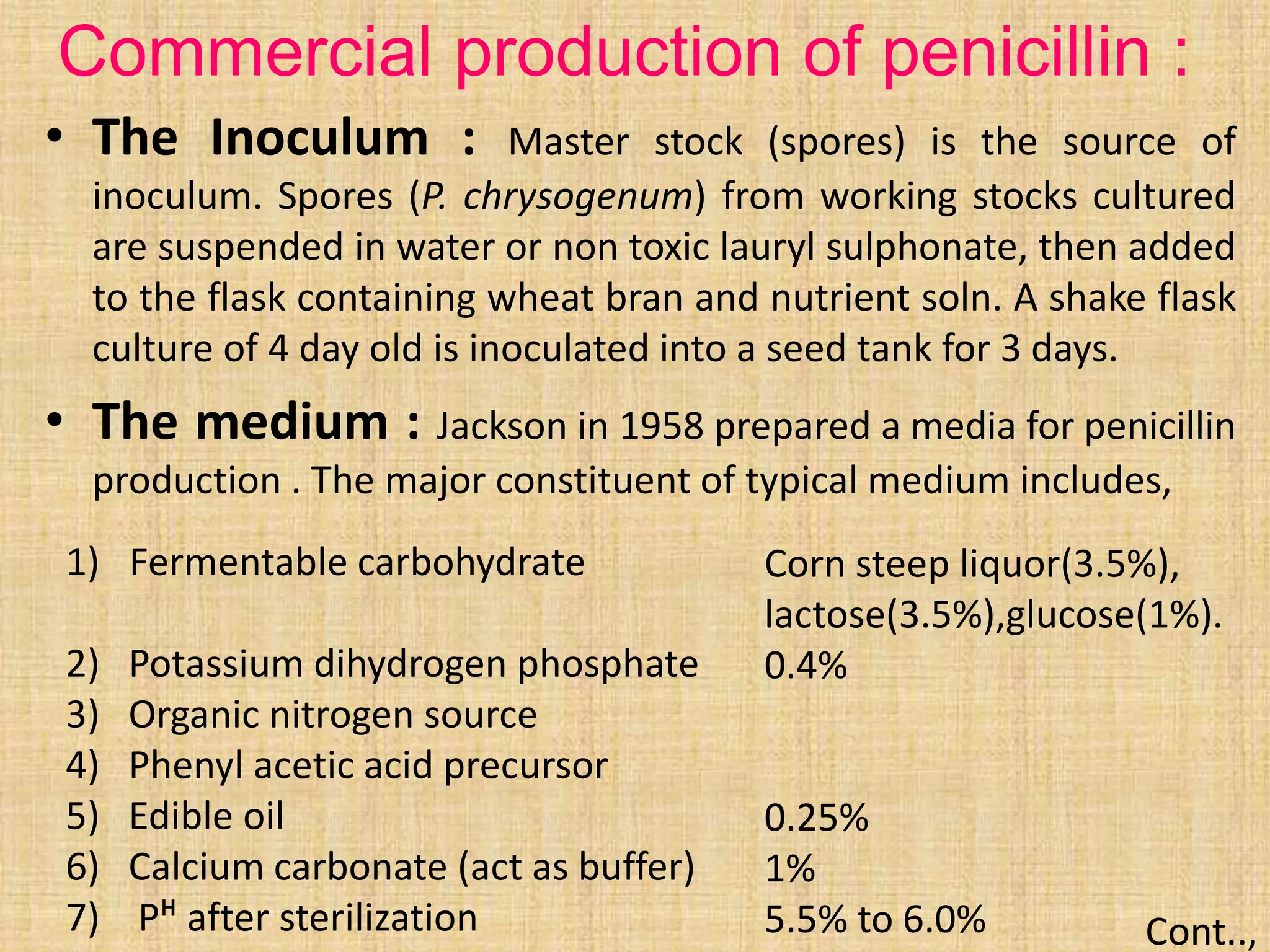 Industrial production of penicillin | PPTX