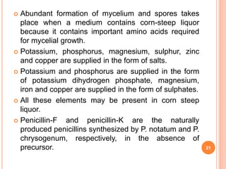 Industrial production of PENICILLIN - The Miracle Drug | PPTX
