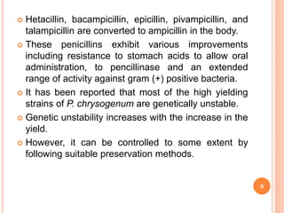 Industrial production of PENICILLIN - The Miracle Drug | PPT