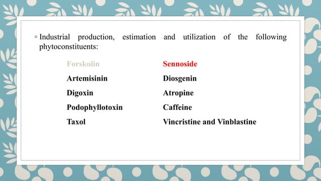 Industrial production sennosides | PPTX