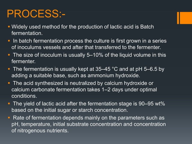 Industrial production of lactic acid & monosodium glutamate | PPTX ...