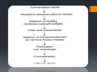 Industrial production of lactic acid & monosodium glutamate | PPTX