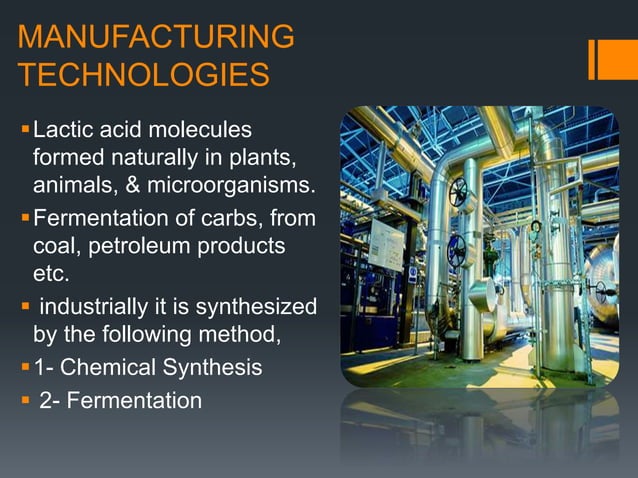Industrial production of lactic acid & monosodium glutamate | PPTX ...