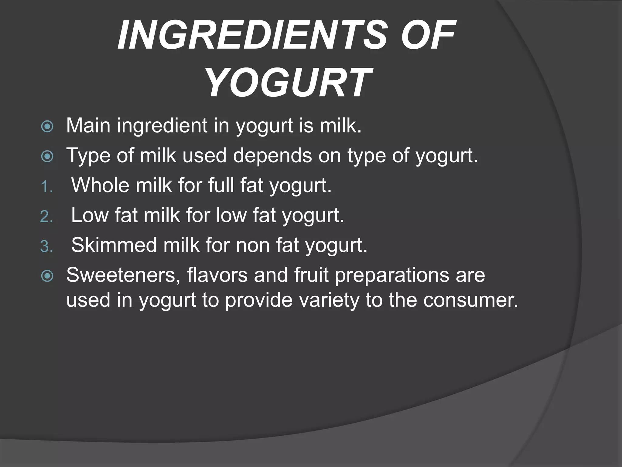 Industrial Preparation of Yogurt | PPTX