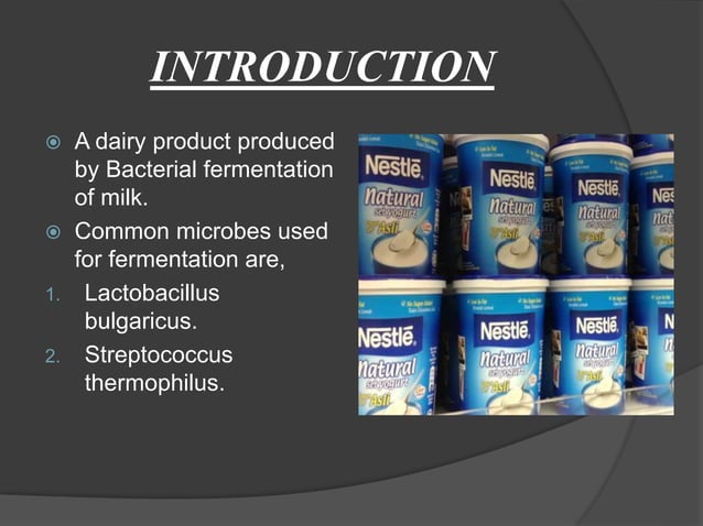Industrial Preparation of Yogurt | PPTX