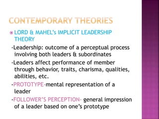 Industrial Psychology: Leadership Theories | PPTX