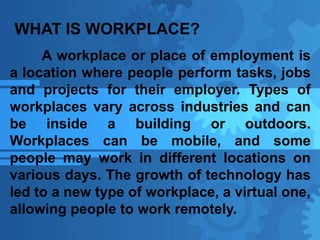 INDUSTRIAL_PSYCHOLOGY_8 LESSON 8: WORKPLACE: MEANING, TYPES ...