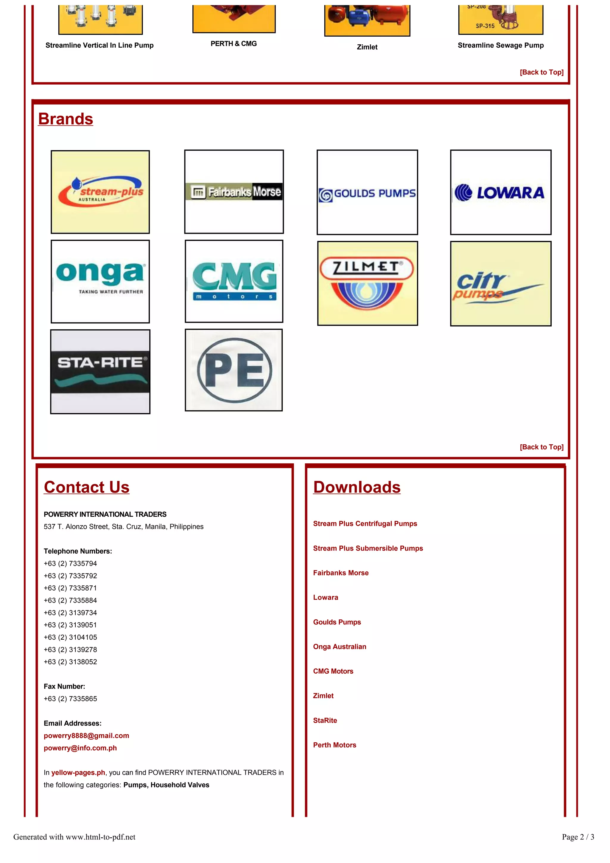 Industrial pumps and motors powerry international traders | PDF