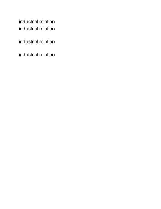 Industrial relation | DOCX