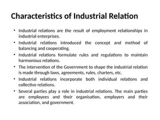 Industrial Relation ppt for ob and management study | PPTX