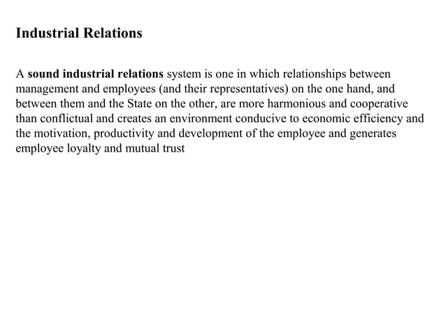 Industrial relations | PPT