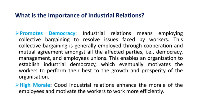 Industrial Relationship in human resources management | PPTX
