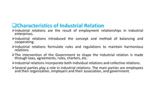 Industrial Relationship in human resources management | PPTX