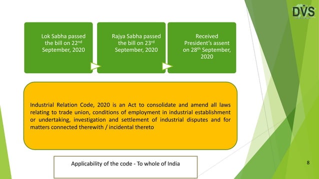 Industrial Relations Code, 2020- Part 1 | PPTX