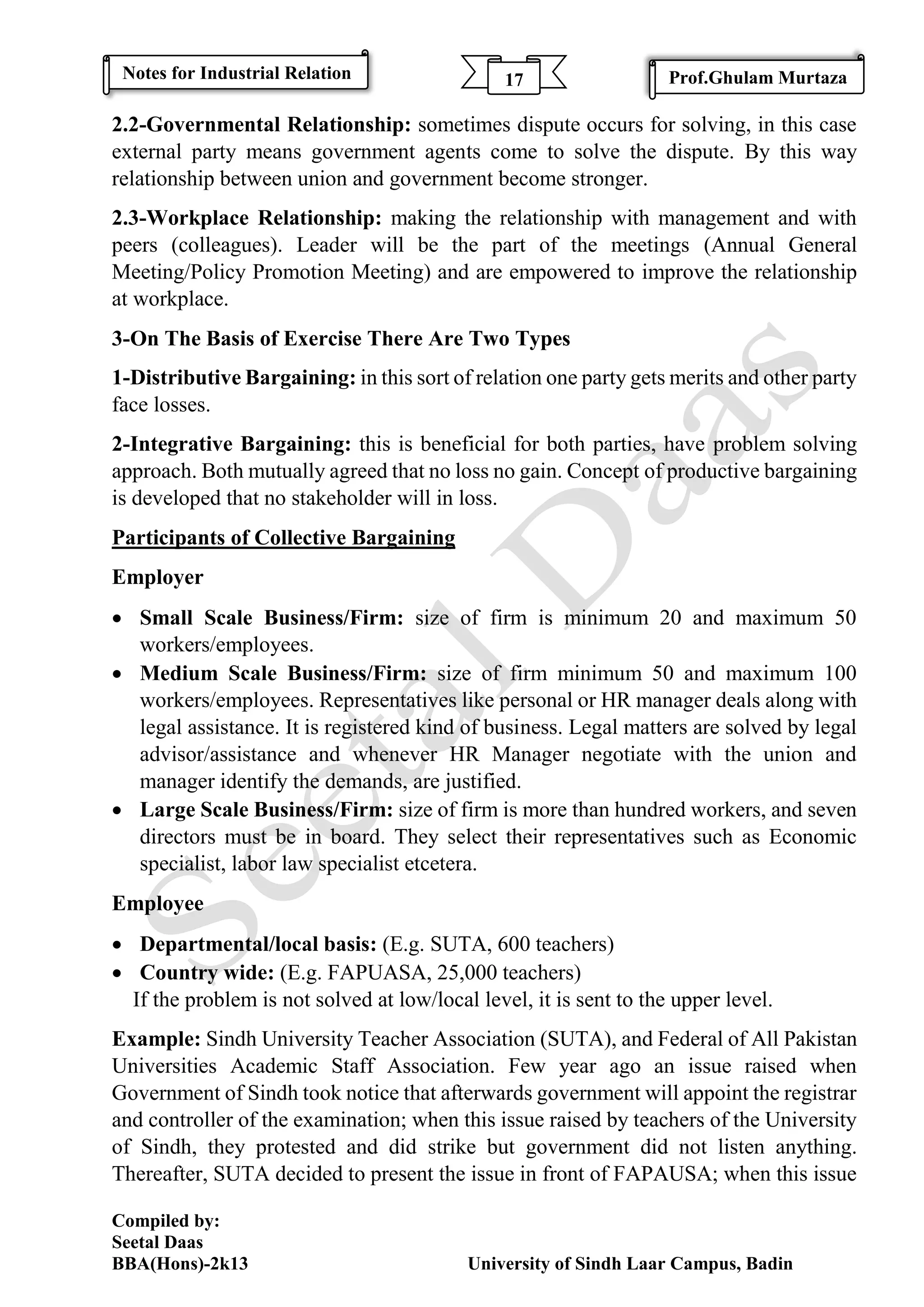 Industrial Relations notes | PDF