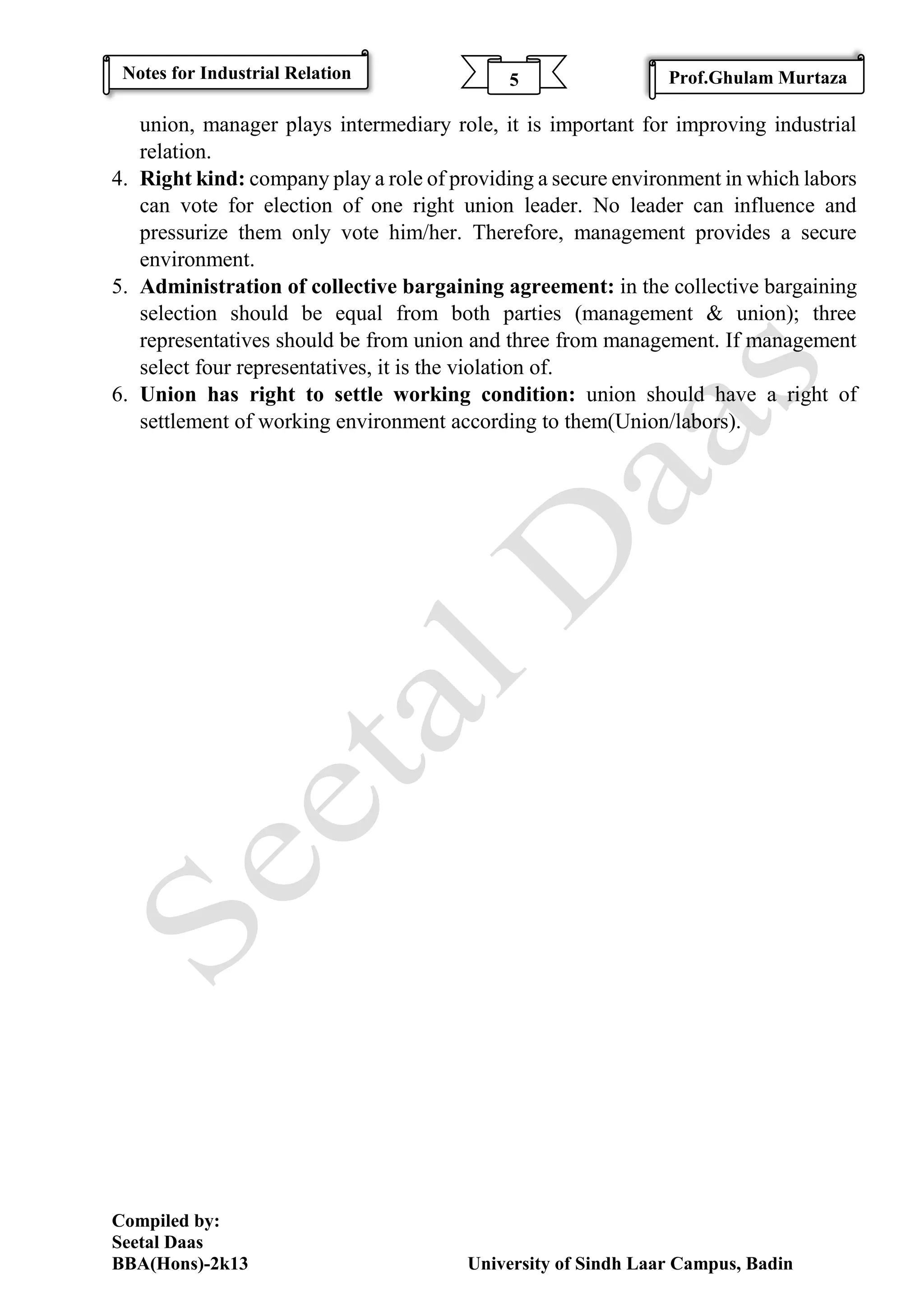 Industrial Relations notes | PDF