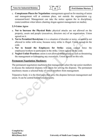 Industrial Relations notes | PDF