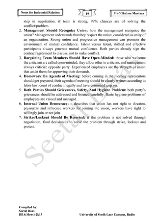 Industrial Relations notes | PDF