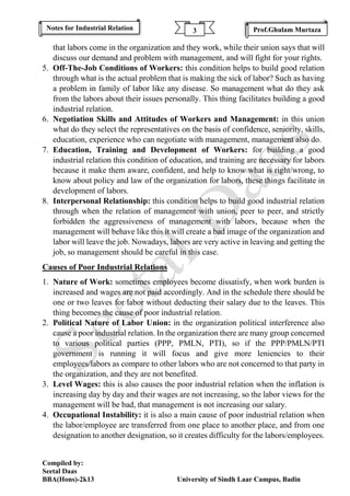 Industrial Relations notes | PDF