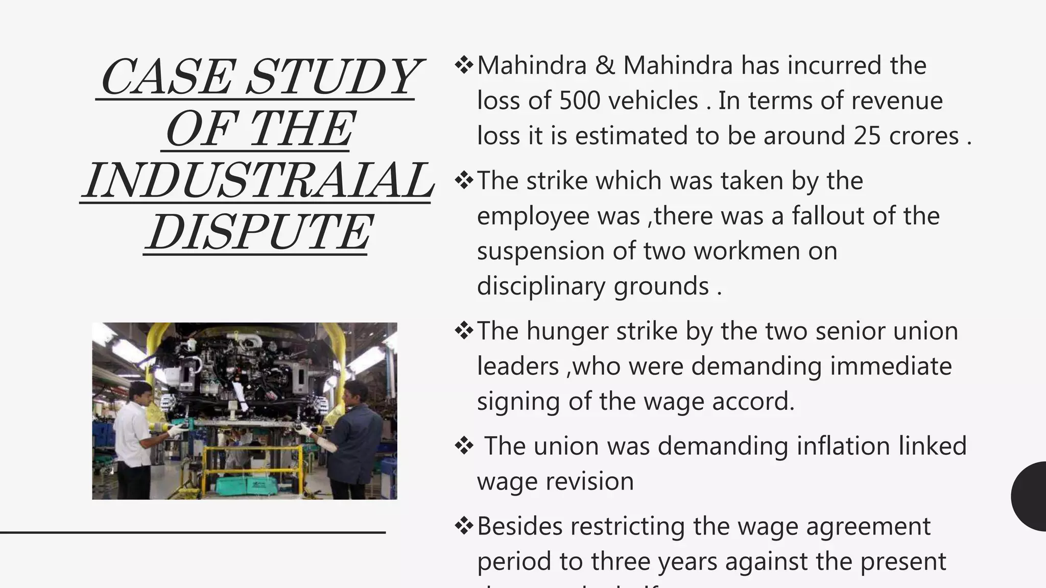 Industrial relations of mahindra & mahindra company | PPTX