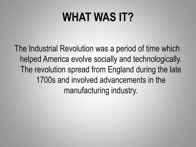 Industrial revolution | PPT