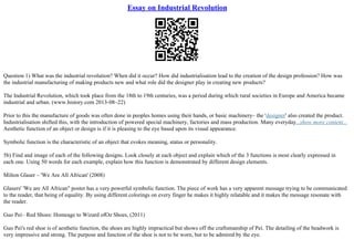 Industrial Revolution Essay Example | PPT