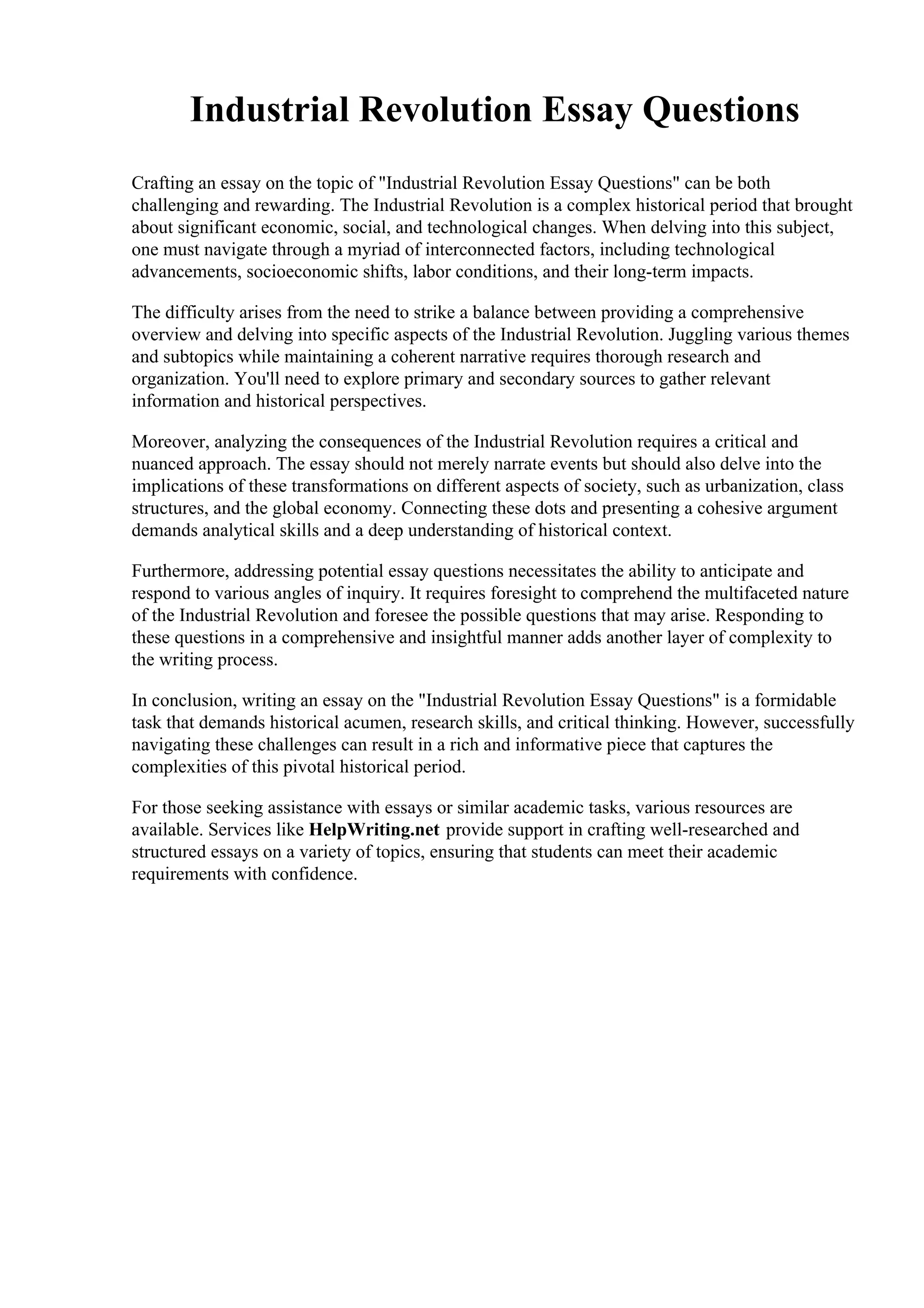 Industrial Revolution Essay Questions.pdf