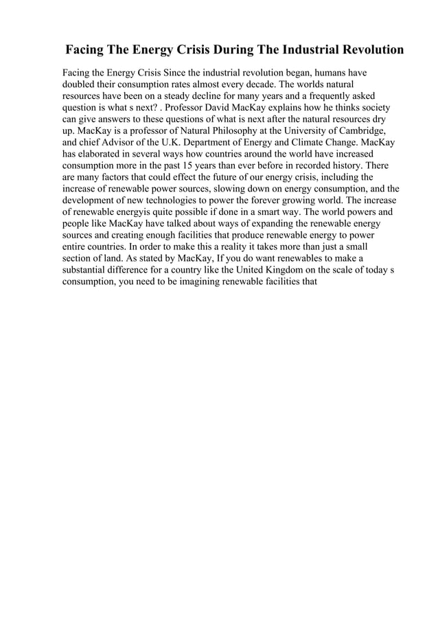 Industrial Revolution Essay Questions. The Industrial Revolution. - A ...