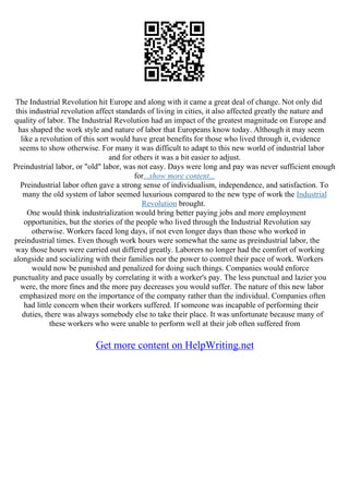 Industrial Revolution Essays | PDF