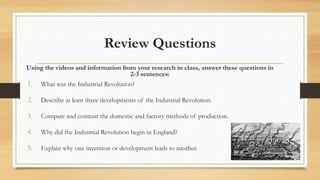 Industrial revolution for assignment 2 | PPTX
