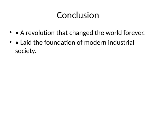 A powerpoint presentation on Industrial Revolution on global level | PPTX