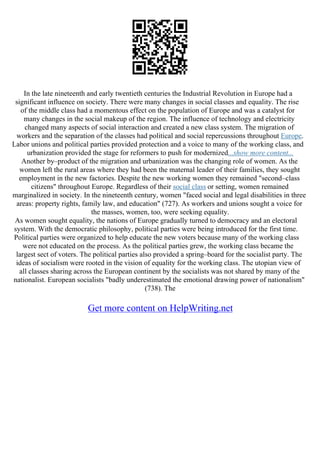 Industrial Revolution In Europe Essay | PDF