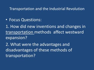 Industrial Revolution part 1: Transportation | PPTX