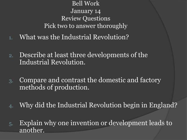 L1-The Beginnings of Industrialization ppt | PPT