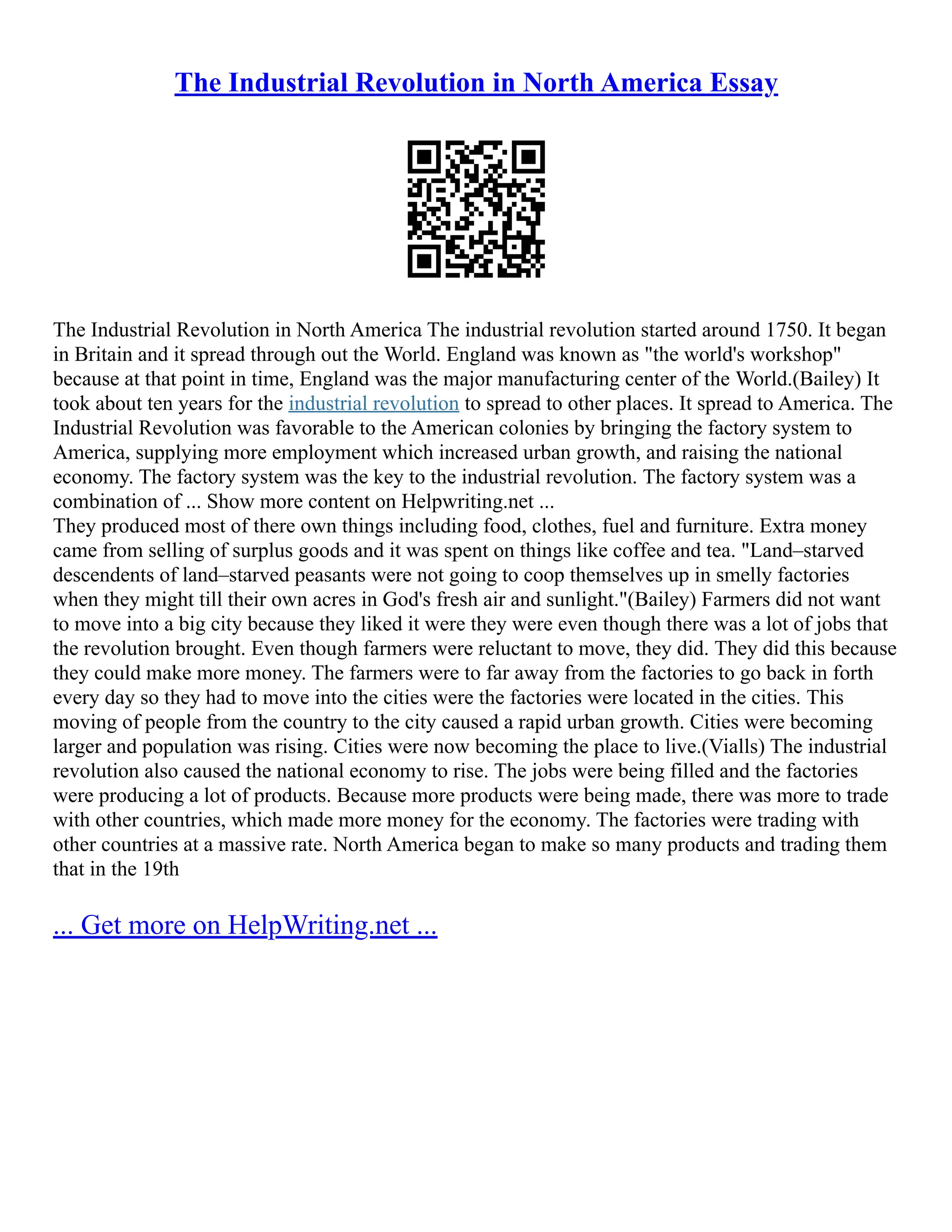 Industrial Revolution Vs America | PDF