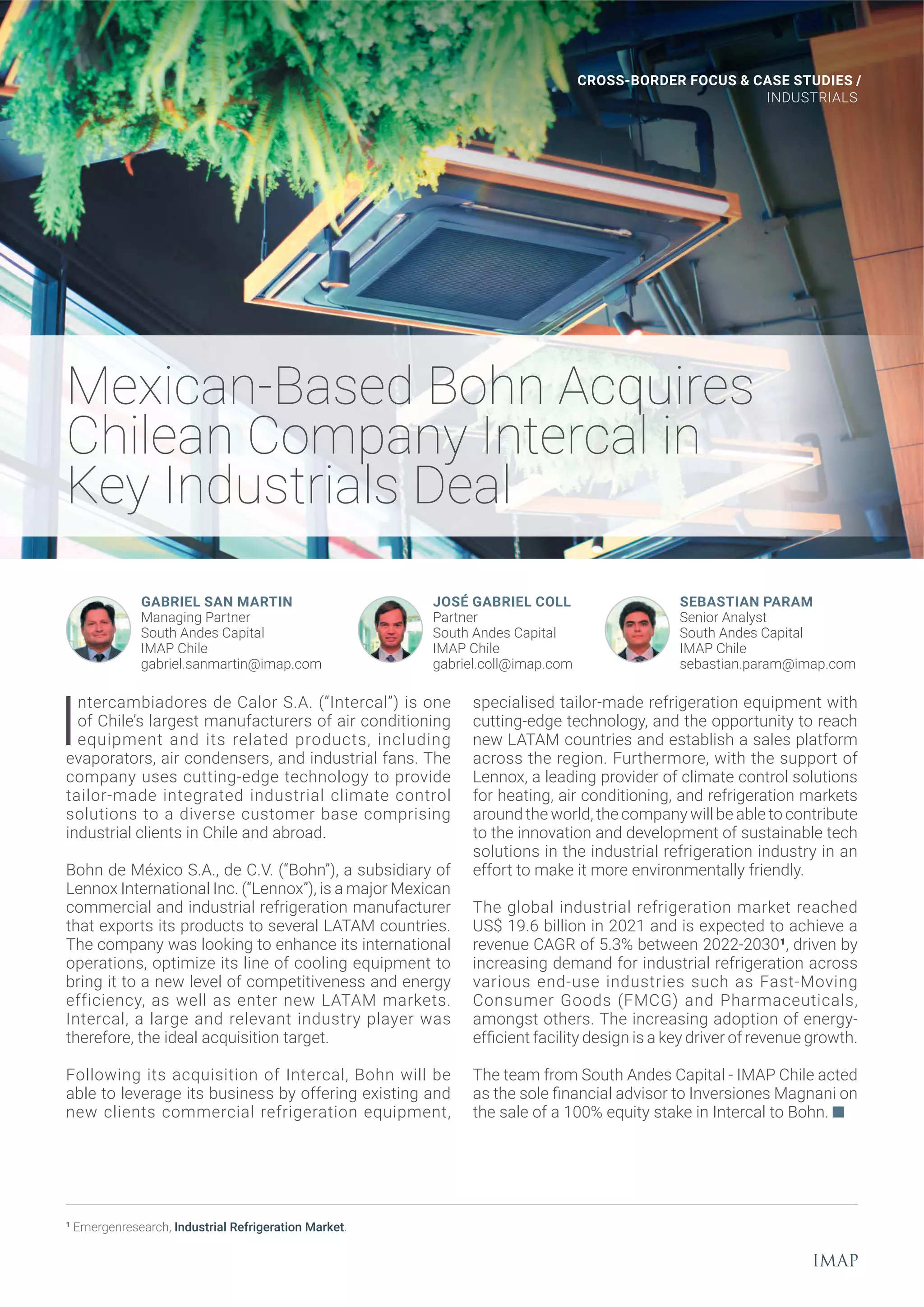 Mexican-Based Bohn Acquires Chilean Company Intercal in Key Industrials ...