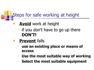 Industrial safetY of height works | PPT
